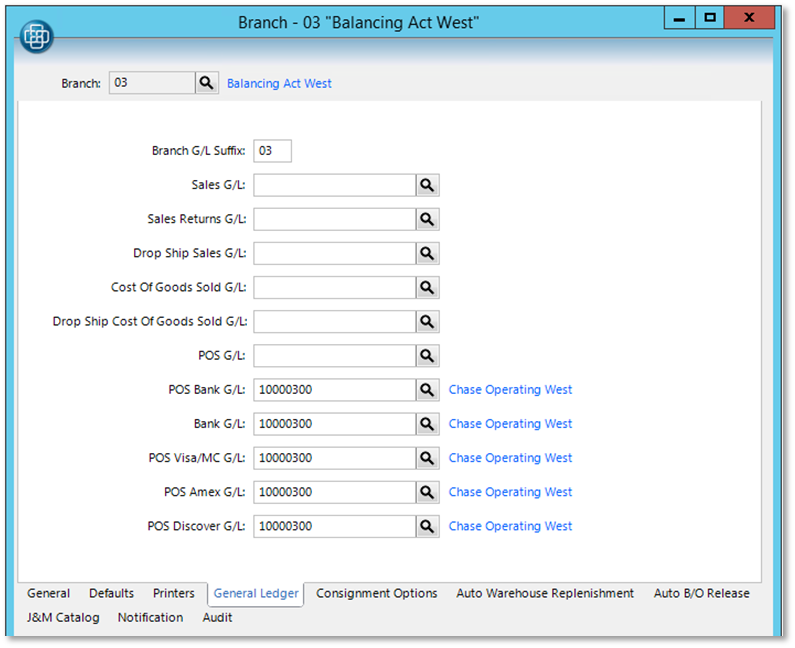 General ledger internal mapping